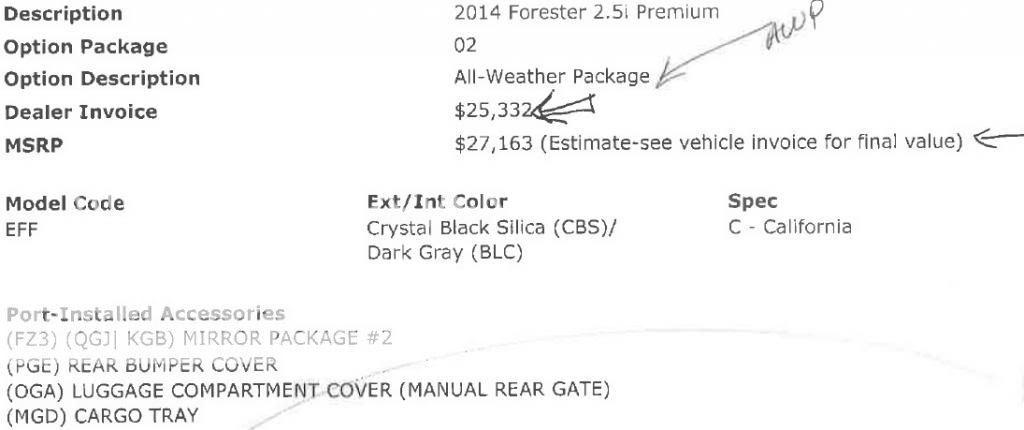 2014 Forester Prices Paid | Page 38 | Subaru Forester Owners Forum